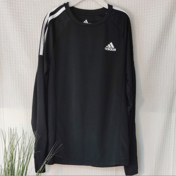 adidas | Shirts & Tops | Adidas Climalite Boys Athletic Black Long ...